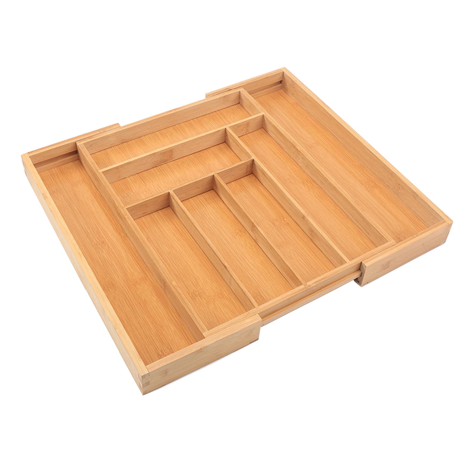 YCOCO Expandable Bamboo Kitchen Drawer Organizer,Utensil Drawer Organizer,Large silverware organizer,Drawer Dividers for flatware,Fit Kitchen Utensil and Cutlery,7-9 Slot