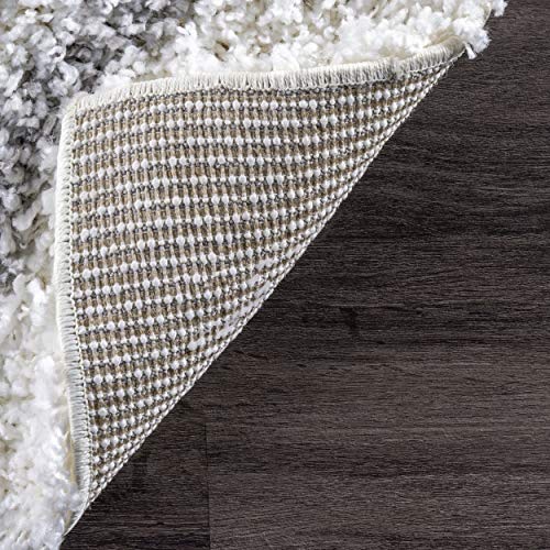 nuLOOM Tess Moroccan Shag Area Rug, 4' Square, White