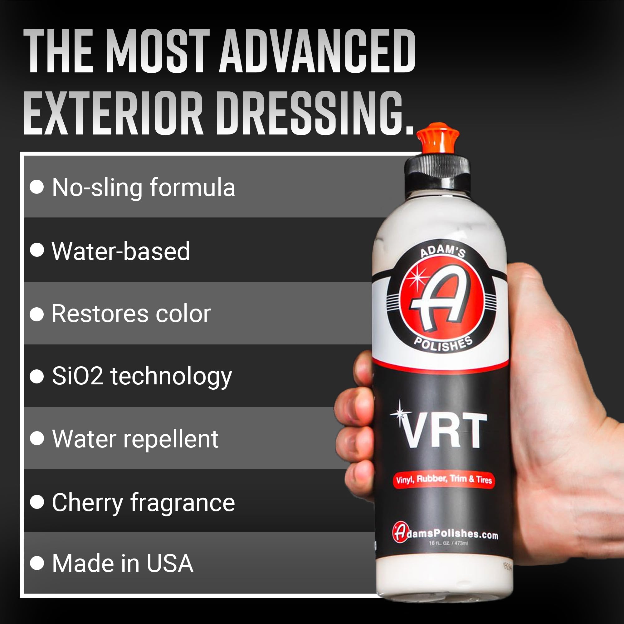 Adam's VRT Gallon - Vinyl, Rubber and Plastic Non-Greasy Long Lasting Super Shine Dressing for Tires, Trim and More, Safe for Cars, Trucks, SUVs, RVs & More