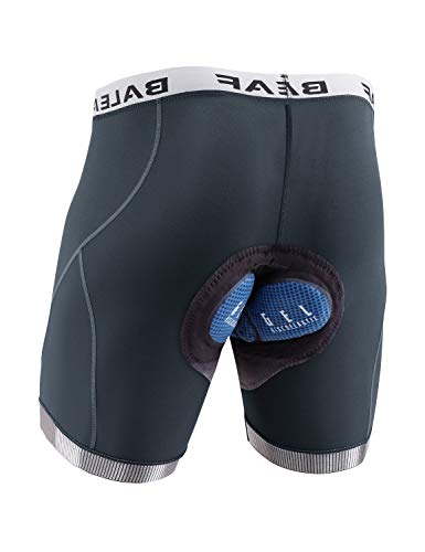 BALEAF Men's Bike Shorts With 4D Padding Cycling Underwear Padded Bicycle MTB Liner Mountain Biking Tights Road Riding Gray XXL