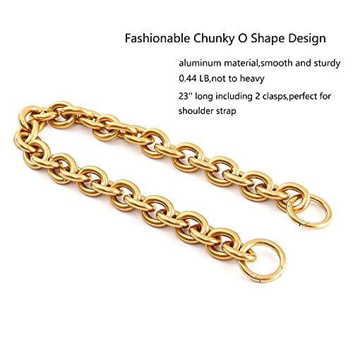 Fashionable Heavy Aluminum O Shape Metal Purse Chains Handle Shoulder Straps Replacement for Women's Handbags,Shoulder Bag (Antique Gold)