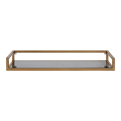 Kate and Laurel Blex Glam Wall Shelf, 24 x 8 x 3, Gold, Chic Floating Shelf for Wall Display and Storage