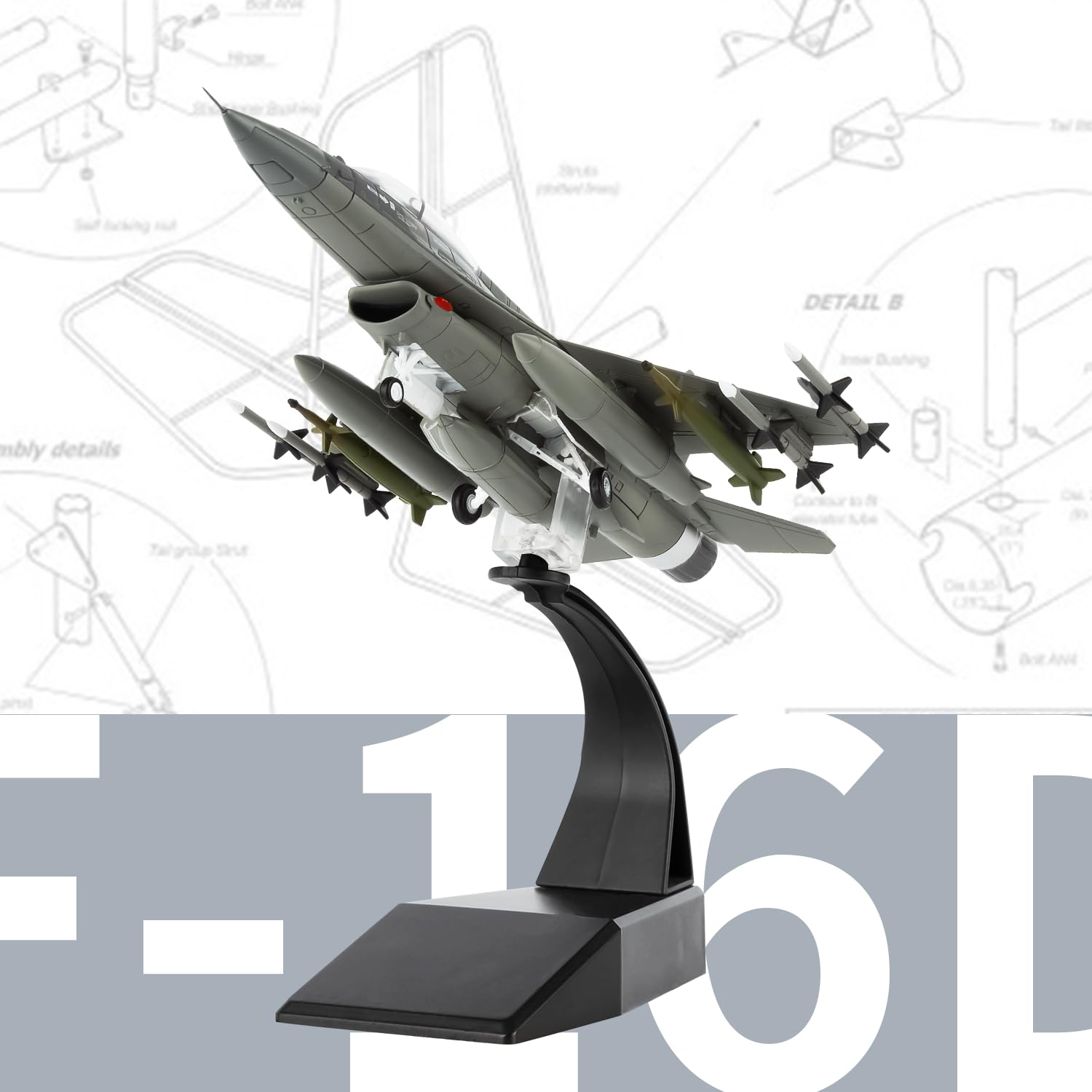Lose Fun Park 1:72 Military Model Plane F-16D Alloy Fighter Plane Model,Model Airplane for Collection and Gift