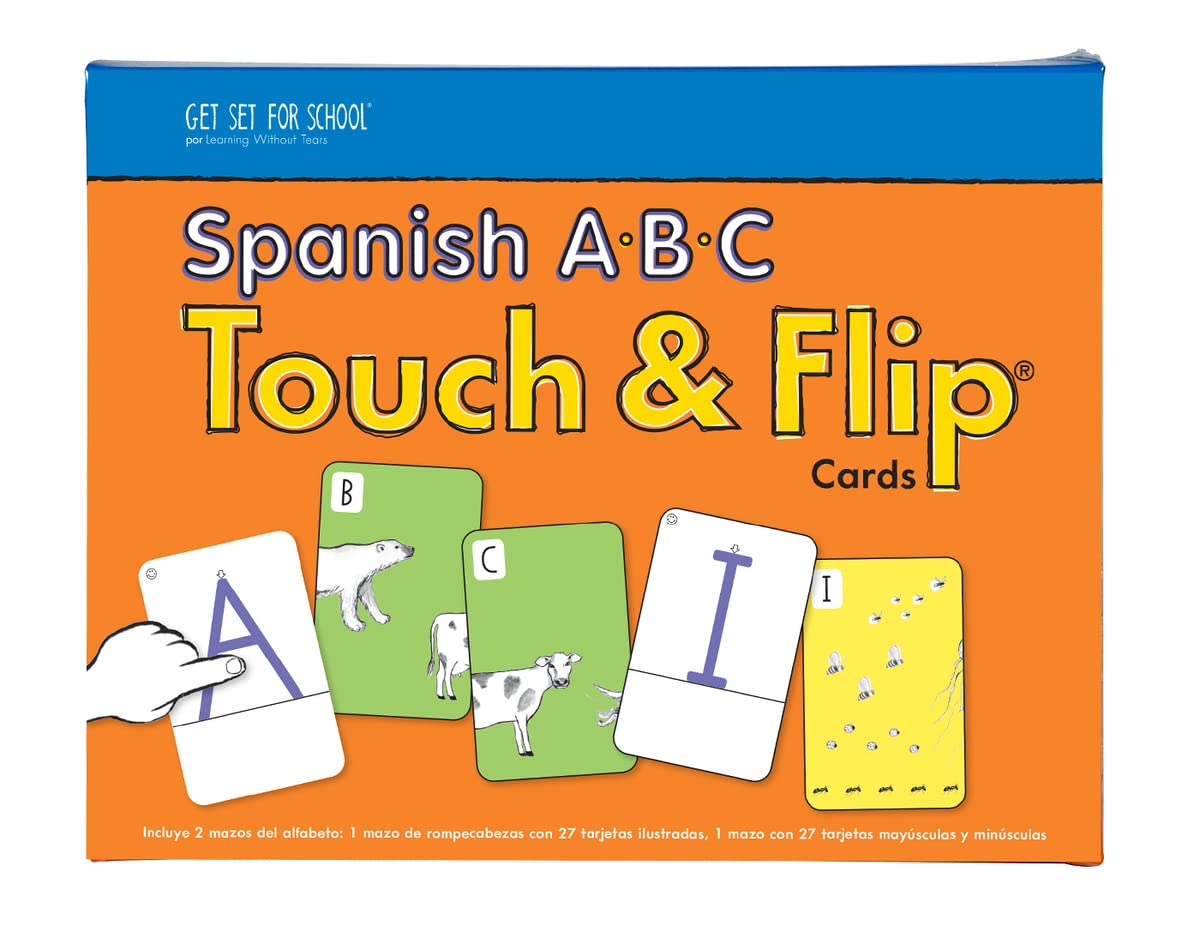 Learning Without Tears Spanish A-B-C Touch & Flip Sensory Cards- Get Set for School Series- Pre-K and Transitional Kindergarten Manipulative- Tracing, Counting, Sequencing, Math Skills - School & Home