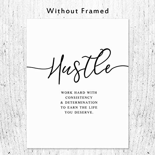 Hustle Grind Inspirational Quotes Minimalist Office Decor Wall Art For Girl Boss Motivational Prints Entrepreneur Gift, Set of 3 Prints, 11x14inch Unframed