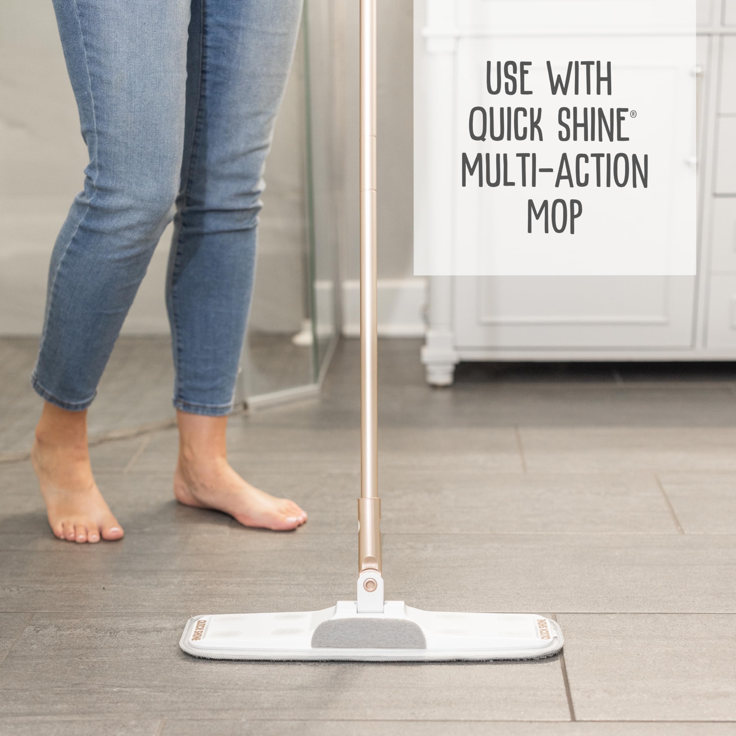 Quick Shine Hardwood Floor Luster 64oz | Plant-Based Cleaner & Polish w Carnauba | Simply Squirt & Spread | Don't Refinish It, Quick Shine It | Safer Choice Cleaner | Restore-Protect-Refresh