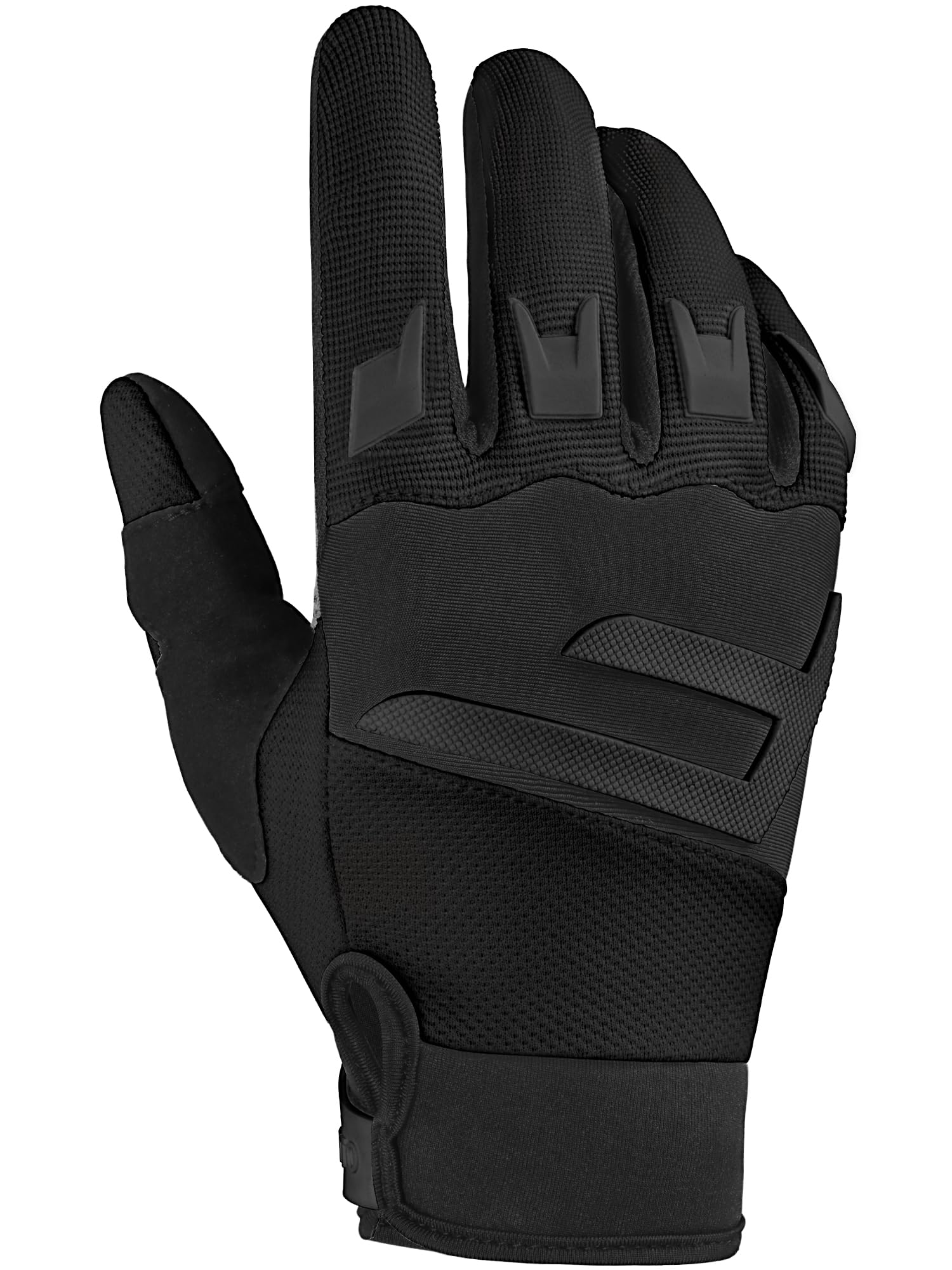FIORETTO Mens Mountain Bike Gloves with 5MM Padded Knuckle Guard Touchscreen Cycling Gloves for MTB Racing Dirtbike Motocross Motorcycle Black Large