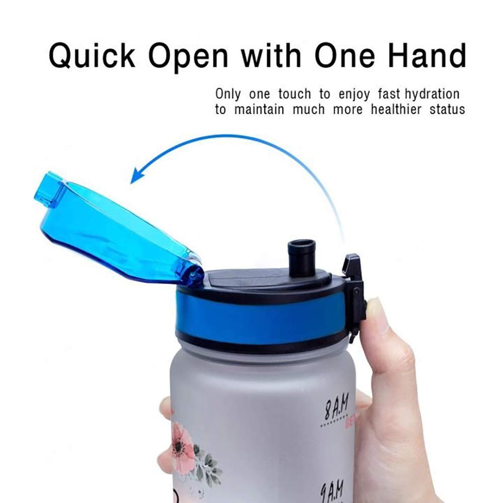 64HYDRO 32oz 1Liter Motivational Water Bottle with Time Marker, Dog Lover Corgi Get Over It Height Doesn't Matter KD2 HAH2805001 Water Bottle