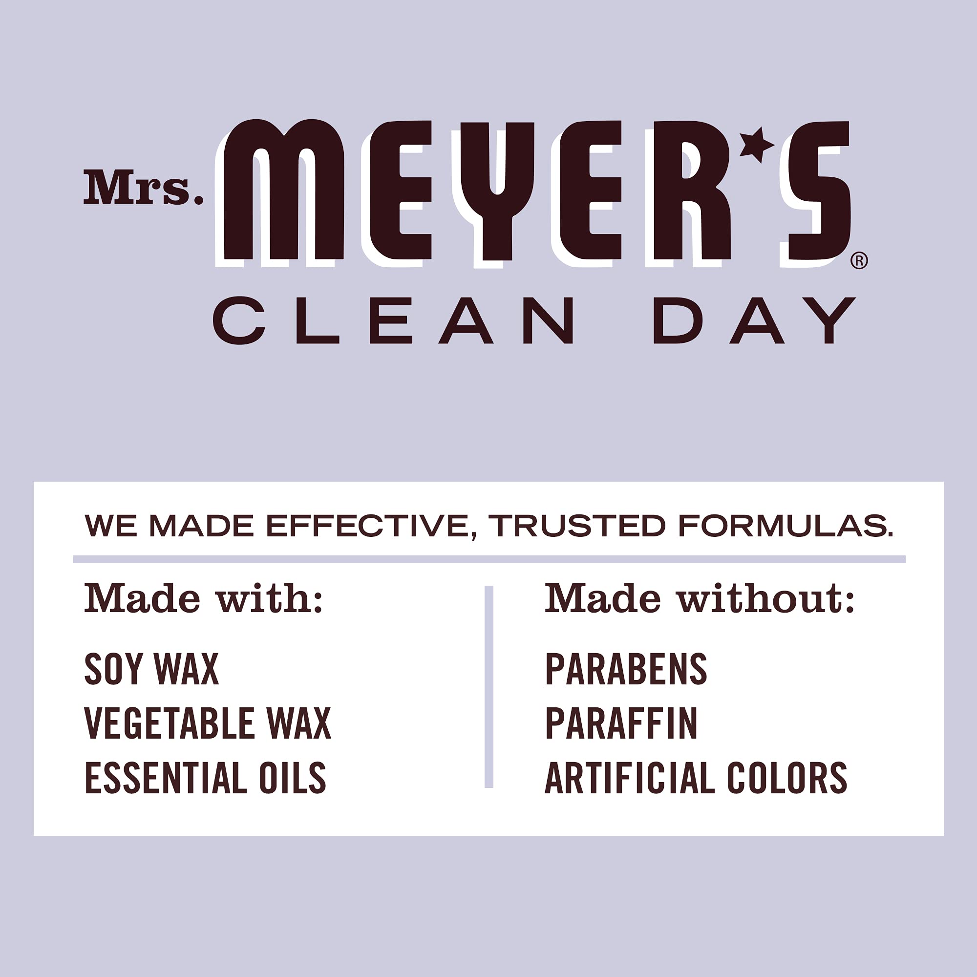Mrs. Meyer's Soy Tin Candle, 12 Hour Burn Time, Made with Soy Wax and Essential Oils, Lavender, 2.9 oz