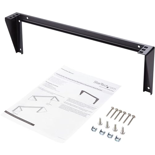 StarTech.com 1U Wall Mount Patch Panel Bracket – 19 in – Steel - Vertical Mounting Bracket for Networking and Data Equipment , TAA (RK119WALLV)