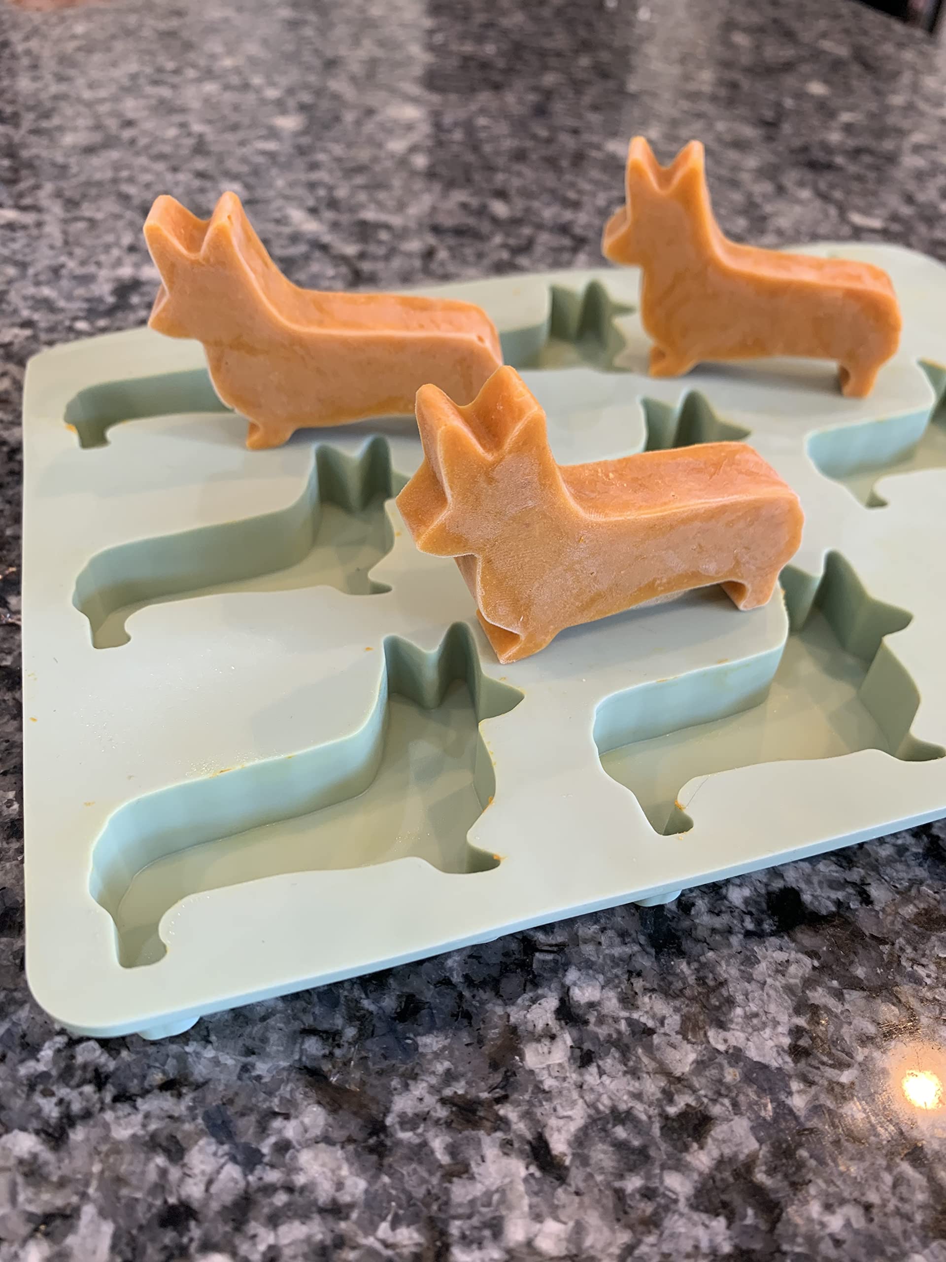 Kasian House Corgi Silicone Ice Cube Tray and Treat Mold, 9 Welsh Corgi Shaped Molds, BPA Free and Heat Resistant, Chocolate Mold