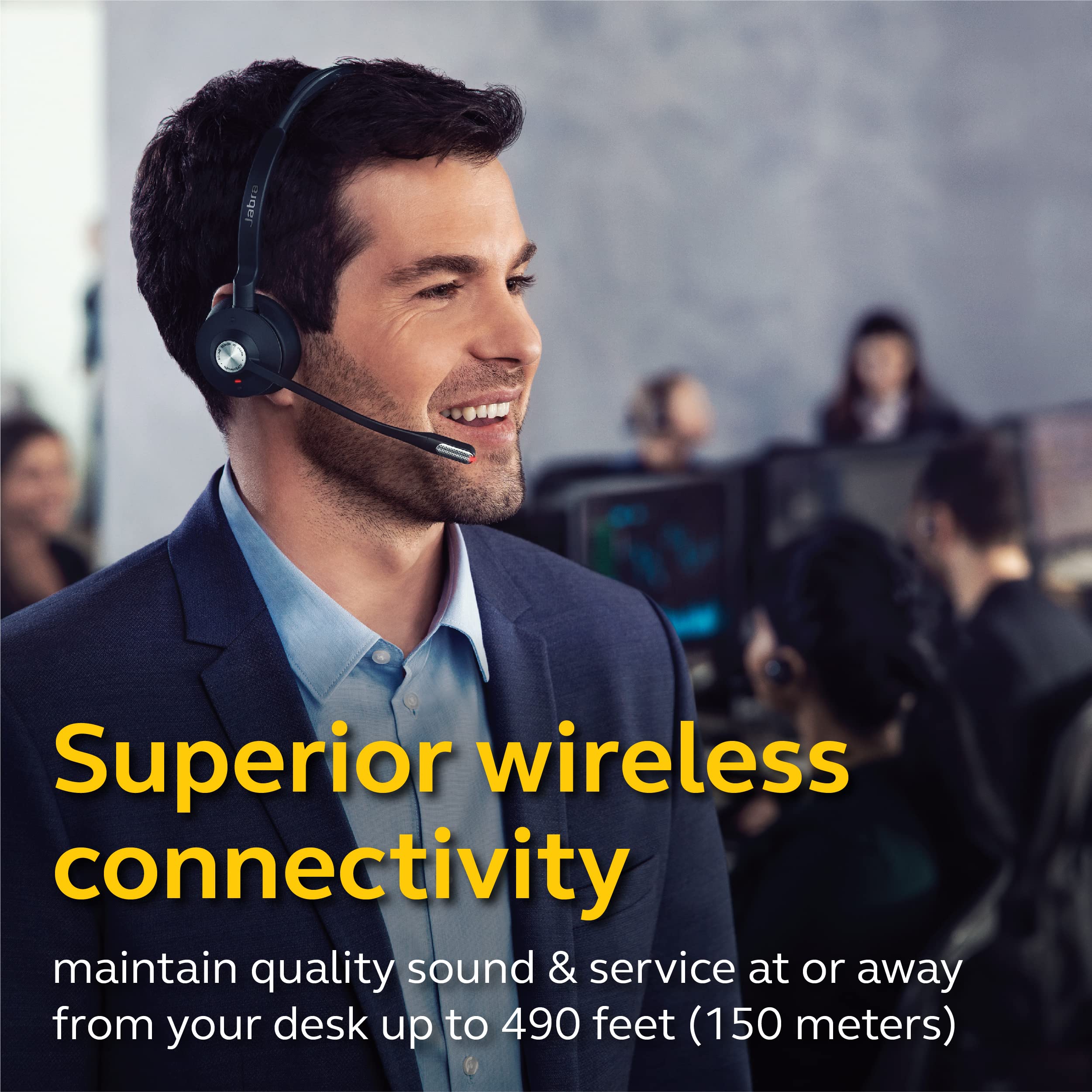 Jabra Engage 65 Wireless Headset, Mono – Telephone Headset with Industry-Leading Wireless Performance, Advanced Noise-Cancelling Microphone, Call Center Headset with All Day Battery Life