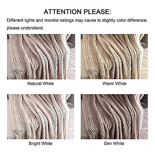 lifein Tan Throw Blanket for Couch-Soft Knitted Farmhouse Boho Throws,Cozy Knit Small Lightweight Blankets&Throws with Tassels for Bed,Chair,Sofa,Room,Home Decor,Spring (Light Khaki/Tan,50 * 60in)