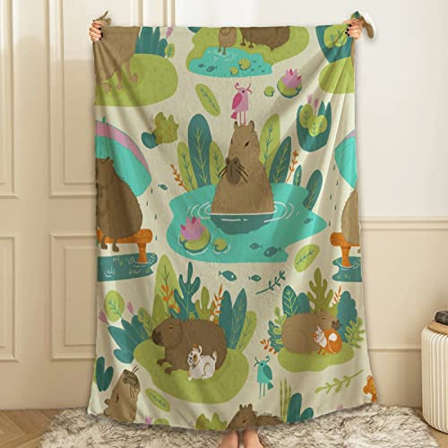 Artblanket Capybara Blanket Gifts, 40 X 30 Inch for Baby Capybara Throw Super Soft, Capybara Throw Blanket for Bed Couch Sofa for Capybara Lovers