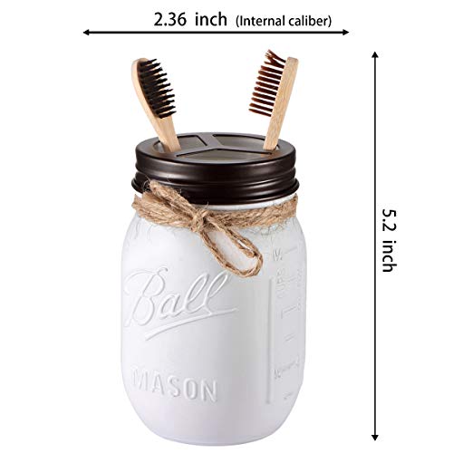 Mason Jar Bathroom Set(3 Piece)-Foaming Soap Dispenser, Toothbrush Holder ,Flower Vase,for Wedding House Decor Countertop and Vanity Organizer Bathroom Kitchen Farmhouse Décor (Bronze)