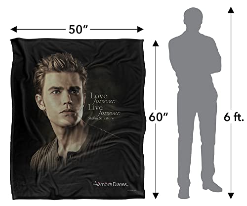 Vampire Diaries Blanket, 50"x60", Forever Silky Touch Sherpa Back Super Soft Throw Blanket