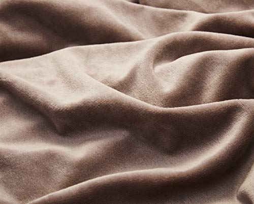 MOONLINE Super Soft Two Tone Faux Fur Throw Blanket, Decorative Fuzzy Warm Cozy Rabbit Fur Throws for Sofa, Couch, Chair, Coffee Brownor (Brown, 50x60)