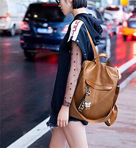 NAITOKE Women Backpack Purse PU Leather Anti-theft Lightweight Ladies Travel Backpack,B0298 yellow