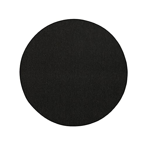 Furnish my Place Modern Indoor/Outdoor Commercial Solid Color Rug - Black, 2' Round, Pet and Kids Friendly Rug. Made in USA, Area Rugs Great for Kids, Pets, Event, Wedding