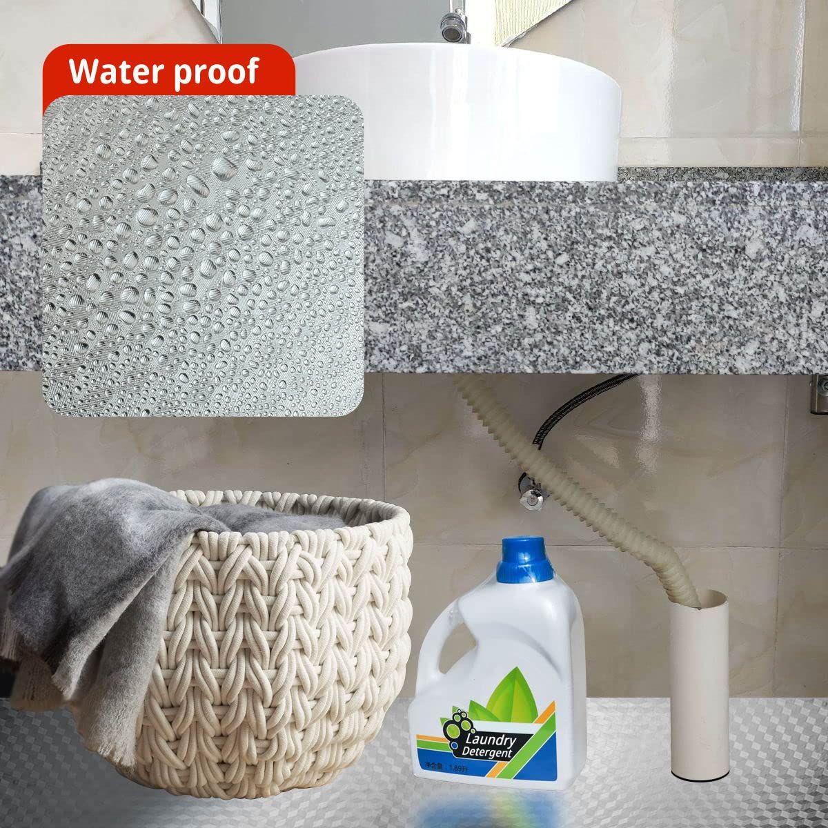 HengDu Kitchen Oil Proof Waterproof Sticker Self-Adhesive Backsplash Stickers 15.7X197 in (0.4*5M), Silver Color Aluminum Foil Oil Resistant, Stain Resistant, Heat Resistant, (Silver Orange Texture)