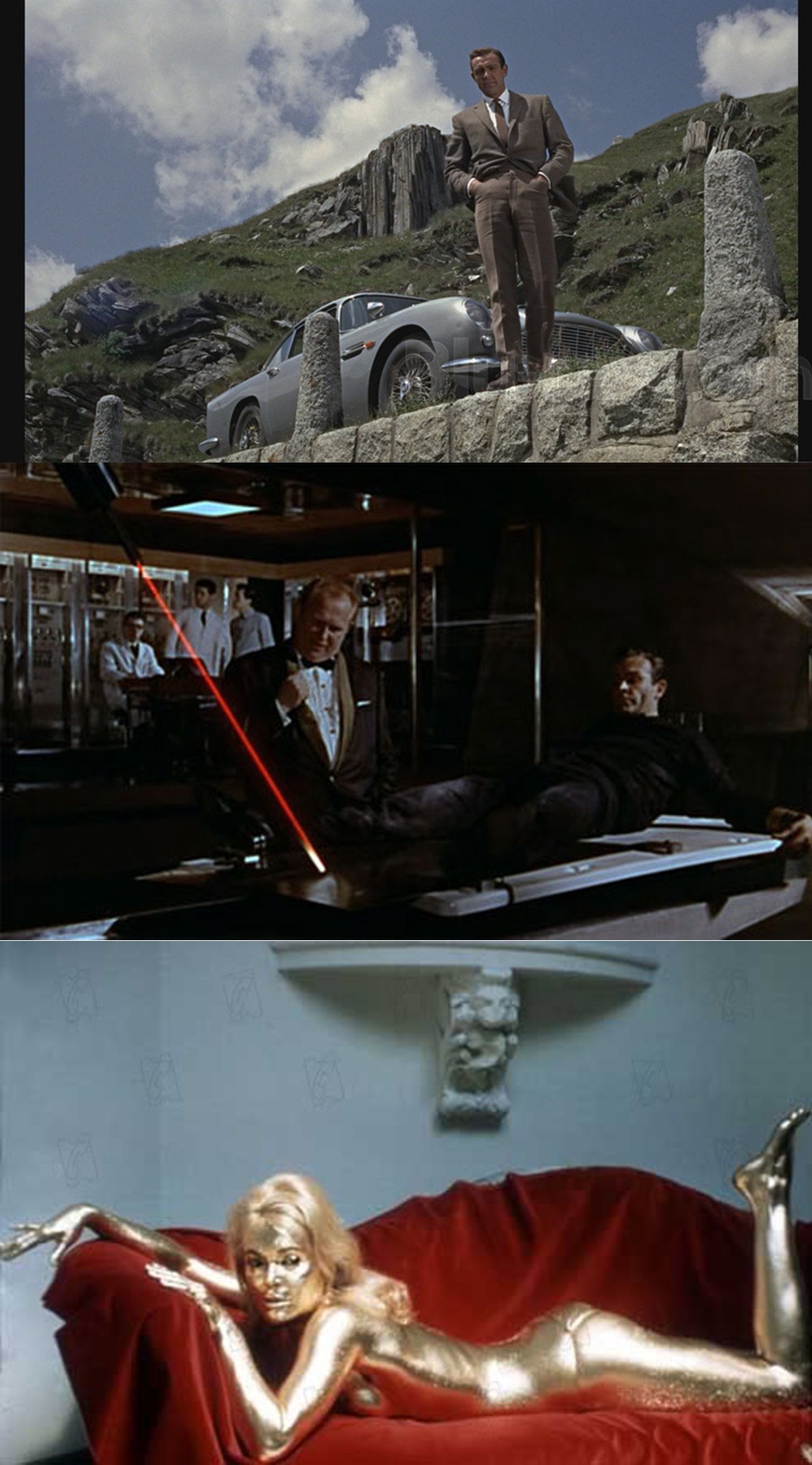 Goldfinger Blu Ray & Aston Martin Rolls Royce Corgi Sean Connery Action Movie Car Set