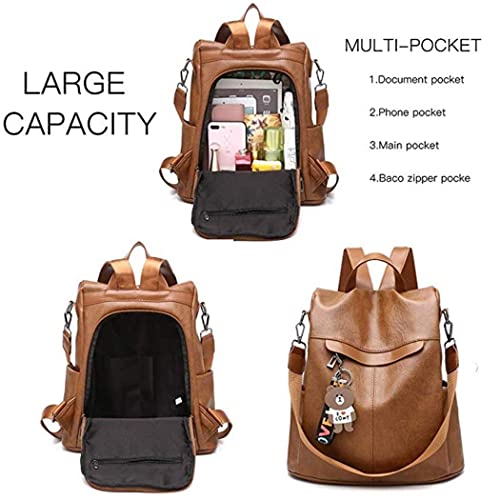 NAITOKE Women Backpack Purse PU Leather Anti-theft Lightweight Ladies Travel Backpack,B0298 yellow