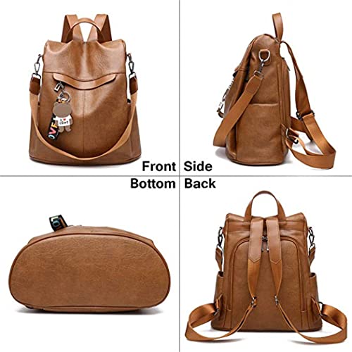 NAITOKE Women Backpack Purse PU Leather Anti-theft Lightweight Ladies Travel Backpack,B0298 yellow