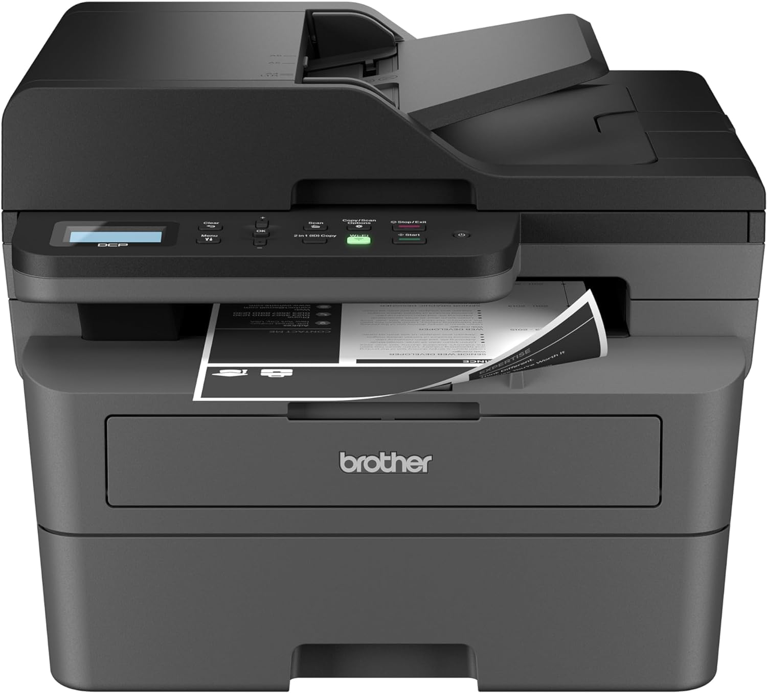 Brother DCP-L25 Series Monochrome All-in-One Laser Printer for Home Office, Print, Scan, Copy, Wireless, 36 ppm, 2400 x 600 dpi, Automatic Duplex Printing, with MTC Printer Cable