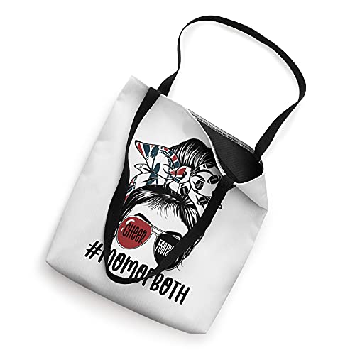 Messy Hair Bun Cheer Football Cheerleading Mom Of Both Tote Bag