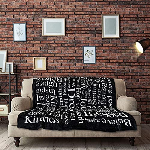 Inspiring Messages (Black) Super Plush Blanket - 50x60 Soft Throw Blanket - Perfect for Cuddle Season & Holiday Gifts!