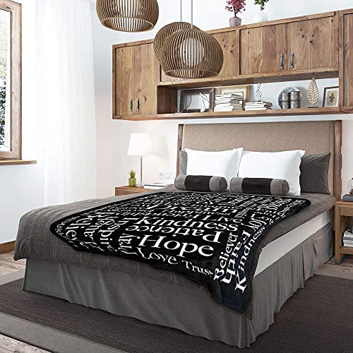 Inspiring Messages (Black) Super Plush Blanket - 50x60 Soft Throw Blanket - Perfect for Cuddle Season & Holiday Gifts!