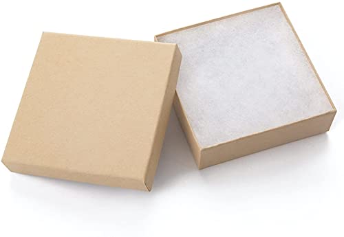 GEFTOL Jewelry Gift Boxes 40 Pack 3.5x3.5x1 Inch Cardboard Jewelry Boxes,Small Gift Boxes for Jewelry Earrings Necklaces Handmade Bangles Bracelets(Brown)
