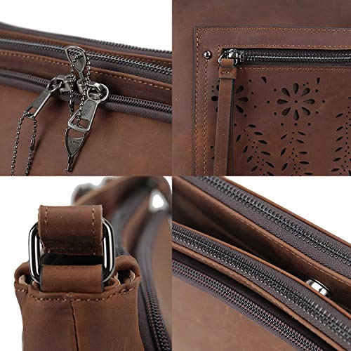 Lady Conceal Concealed Carry Brynlee Distressed Leather Crossbody