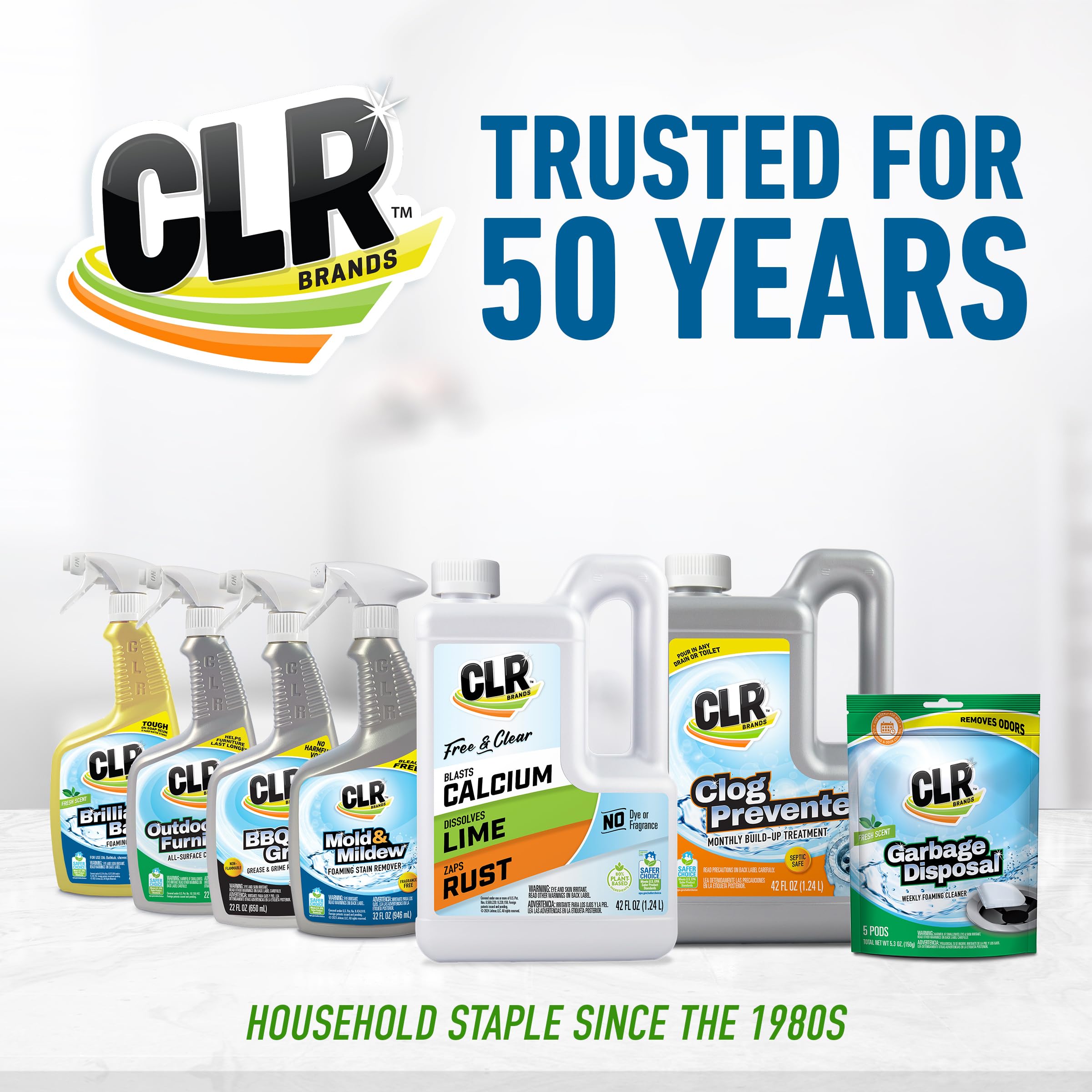 CLR Clear Pipes & Drains Clog Remover and Cleaner, For Shower, Sink, Toilet, Garbage Disposal, 42 Ounce Bottle