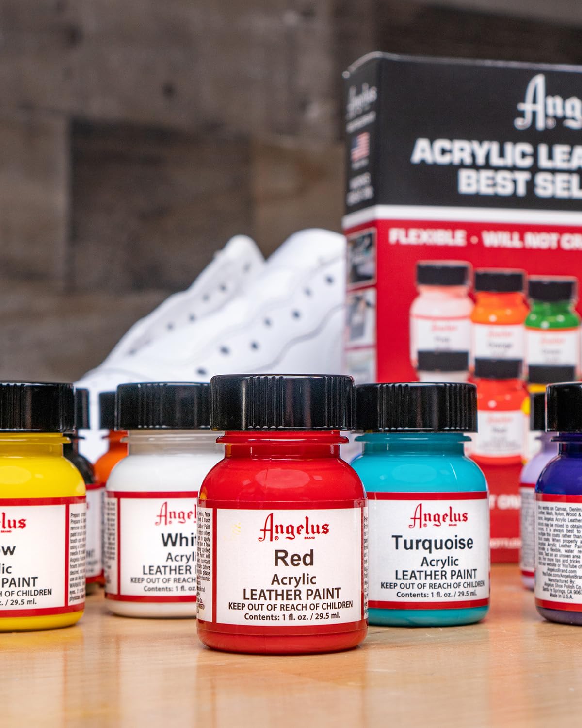 Angelus Leather Paint Starter Kit Set of 12 1 Ounce Bottles
