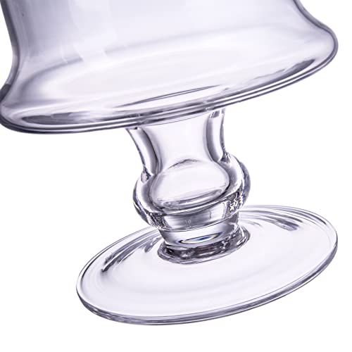 Clear Glass Apothecary Jar with Lid Decorative Candy Buffet Jars Elegant Glass Storage Containers for Weddings Home Bathroom Decor and Kitchen Centerpieces (D:6.9" H:17")
