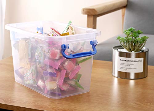 4-Liter Clear Storage Latch Box with Lids, 5 Pack Plastic Latch Bin for Home, Classroom, Garage