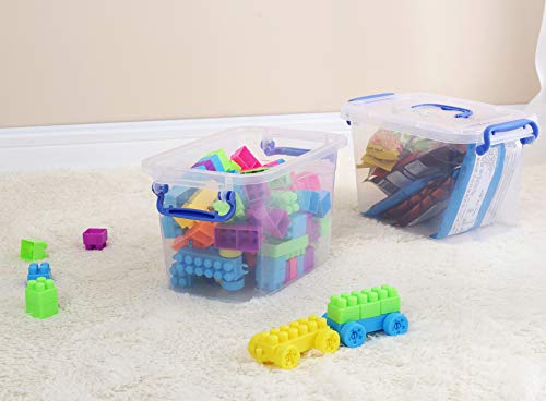 4-Liter Clear Storage Latch Box with Lids, 5 Pack Plastic Latch Bin for Home, Classroom, Garage