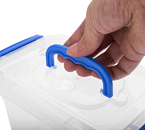 4-Liter Clear Storage Latch Box with Lids, 5 Pack Plastic Latch Bin for Home, Classroom, Garage