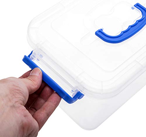 4-Liter Clear Storage Latch Box with Lids, 5 Pack Plastic Latch Bin for Home, Classroom, Garage