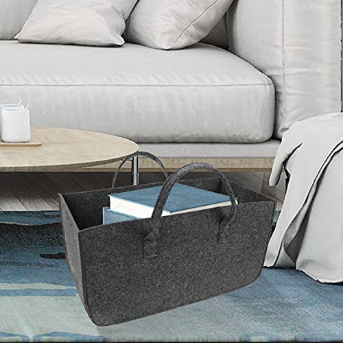 GUOZI Storage Basket, [2 Pack] Collapsible Felt Storage Bins with Handles, Large Laundry Basket Storage Solution for Office Nursery Wardrobe Bookshelf Bedroom Keepsake Toys etc.