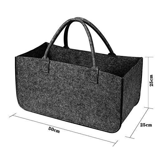 GUOZI Storage Basket, [2 Pack] Collapsible Felt Storage Bins with Handles, Large Laundry Basket Storage Solution for Office Nursery Wardrobe Bookshelf Bedroom Keepsake Toys etc.