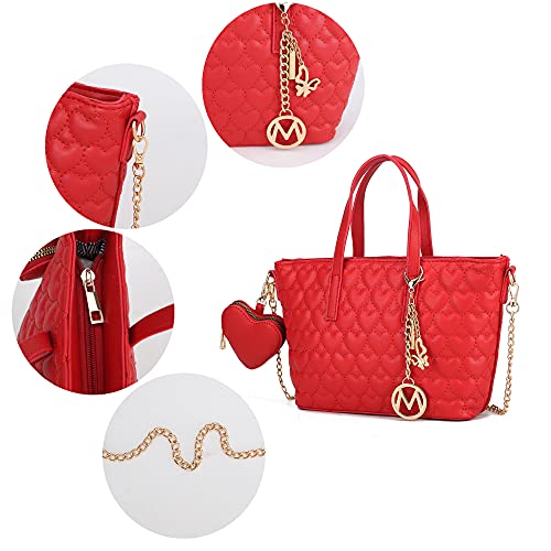 MKF Collection Crossbody Bag for Women, & Coin Pouch β PU Leather Top-Handle Satchel Shoulder Handbag Blue