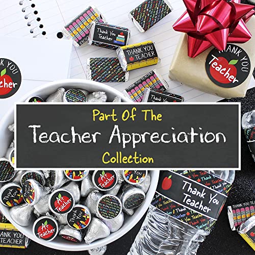 Thank You Teacher Water Bottle Labels - Teacher Appreciation - 24 Stickers