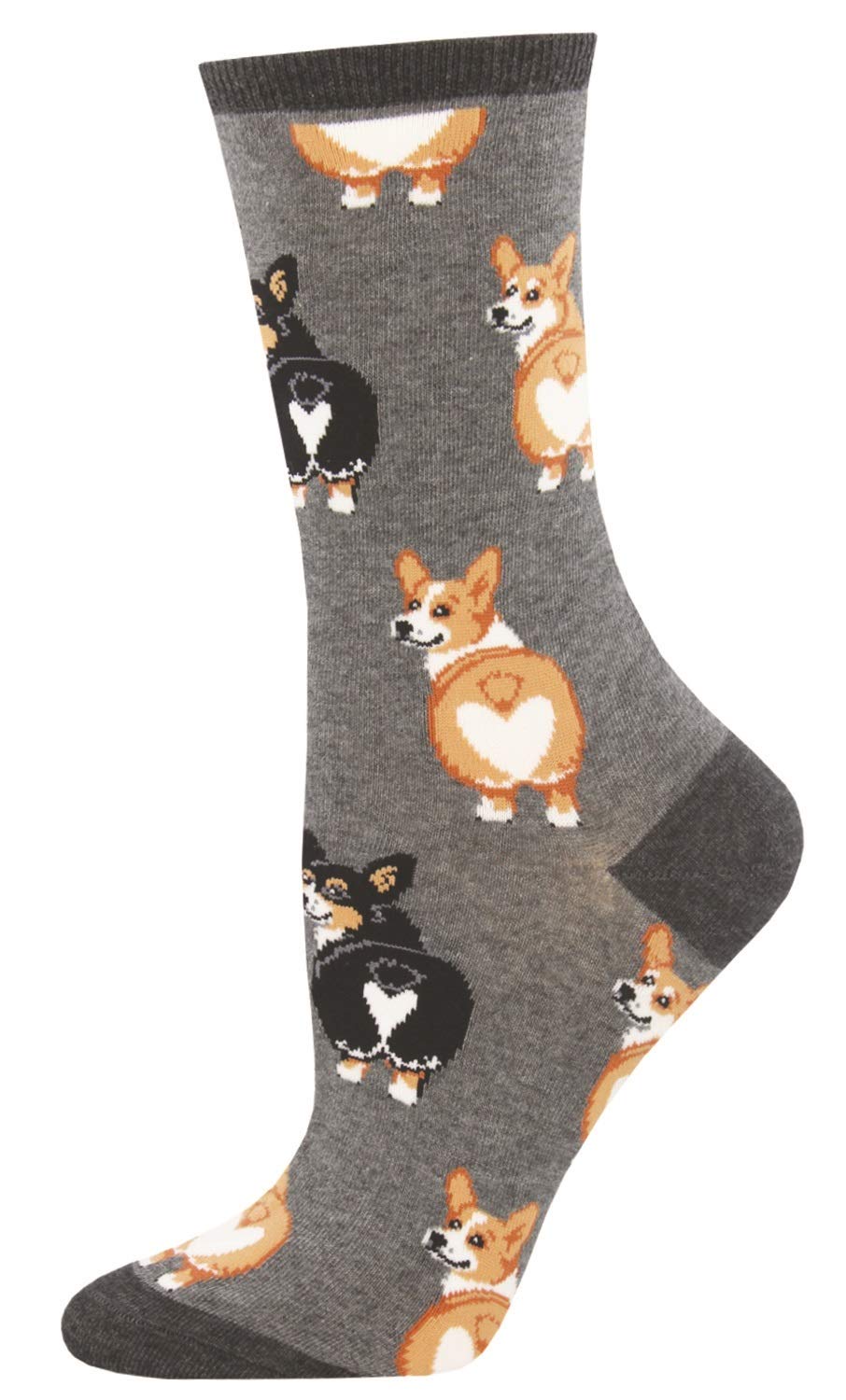 Socksmith Corgi Butt Socks Charcoal Heather Size 9-11, 1 EA