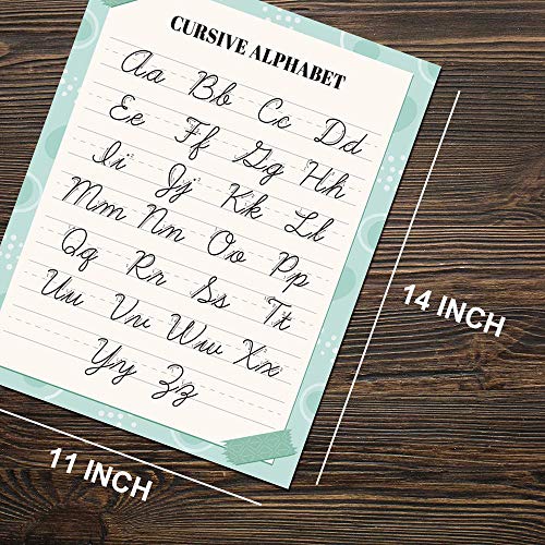 11x14 Set Of 2 Kids Educational Alphabet Posters/Alphabet Letters/Alphabet Wall Decor/Nursery Wall Decor/Classroom Decorations/Homeschool/Learning/Wall Hanging/Manuscript Cursive
