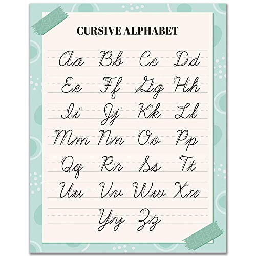 11x14 Set Of 2 Kids Educational Alphabet Posters/Alphabet Letters/Alphabet Wall Decor/Nursery Wall Decor/Classroom Decorations/Homeschool/Learning/Wall Hanging/Manuscript Cursive