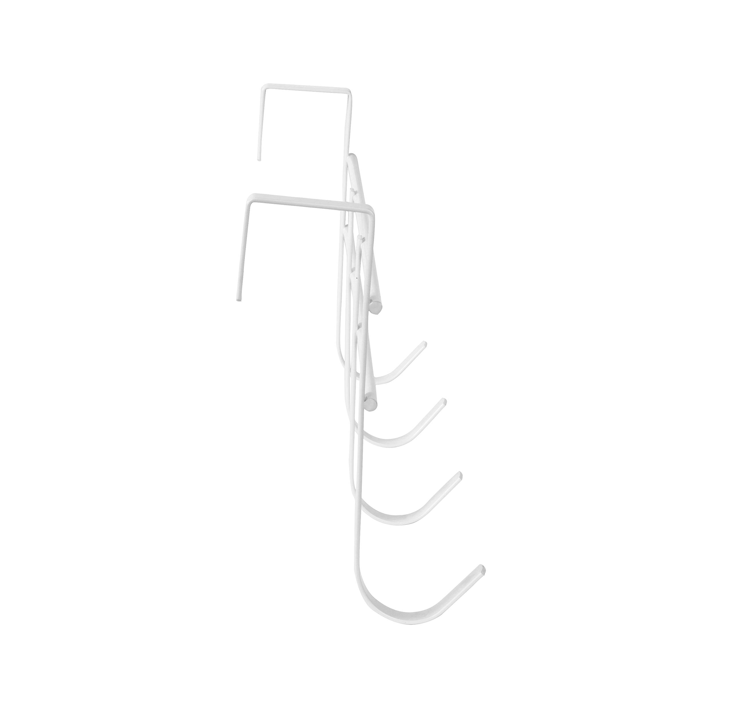 Spectrum Diversified Four Over The Door Hook, White Closet Organizer for Jackets, Coats, Hats, Purses, Scarves, Towels & Accessories, 4