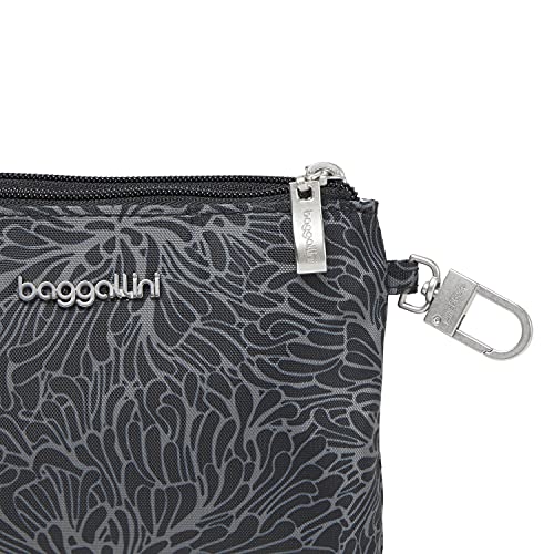 Baggallini womens On the Go Daily RFID Pouch, Midnight Blossom Print, Black US