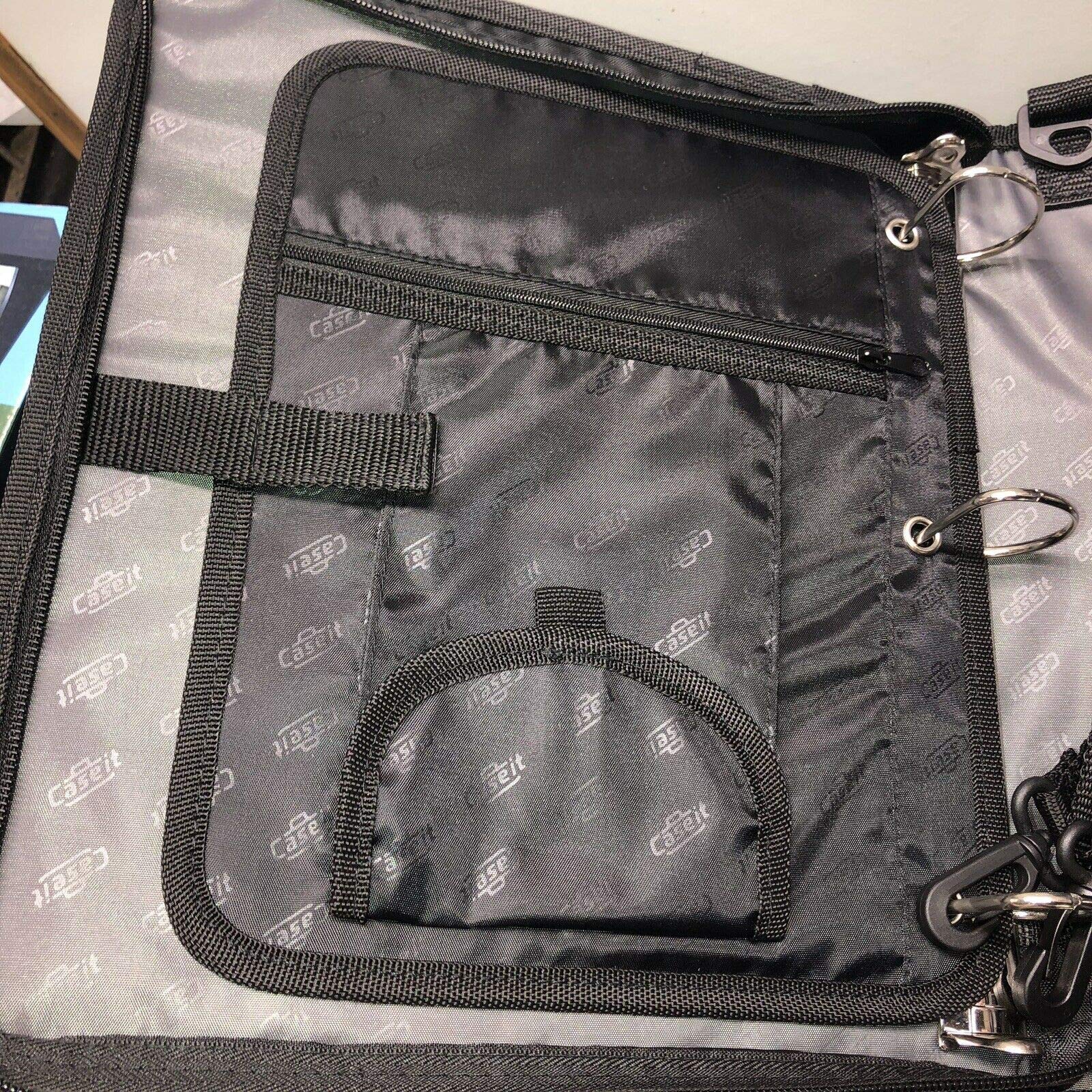Case-it The Dual 2-in-1 Zipper - Two 1.5 Inch D-Rings - Includes Pencil Pouch - Multiple Pockets - 600 Sheet Capacity - Comes with Shoulder Strap -Dual-121-A-Blue